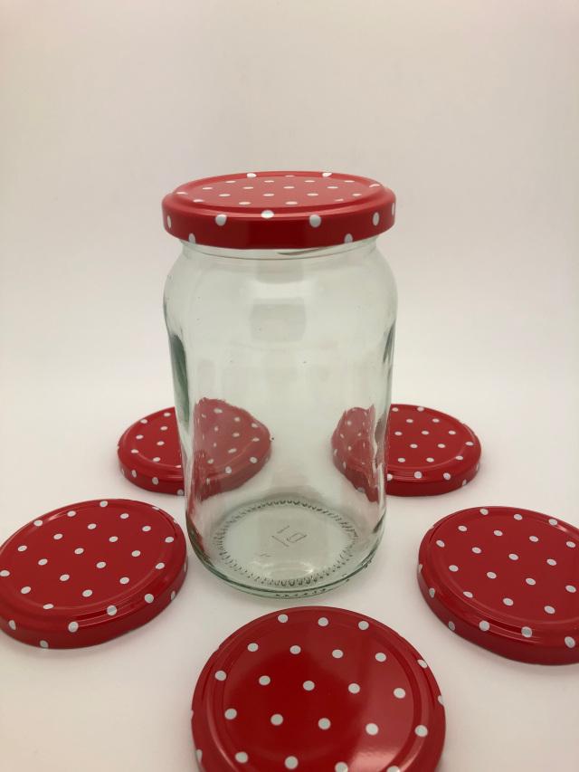 Red Spotty Lid Jars | Glass Jars Red Spotty Lids | GJB – Tagged "Red ...