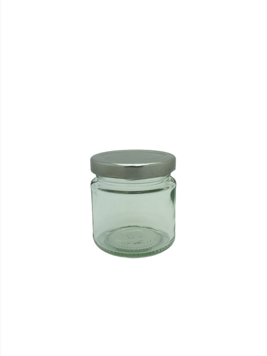 125ml Panelled Round Jam Jar & lid | Glass Jars & Bottles – Glass Jars ...