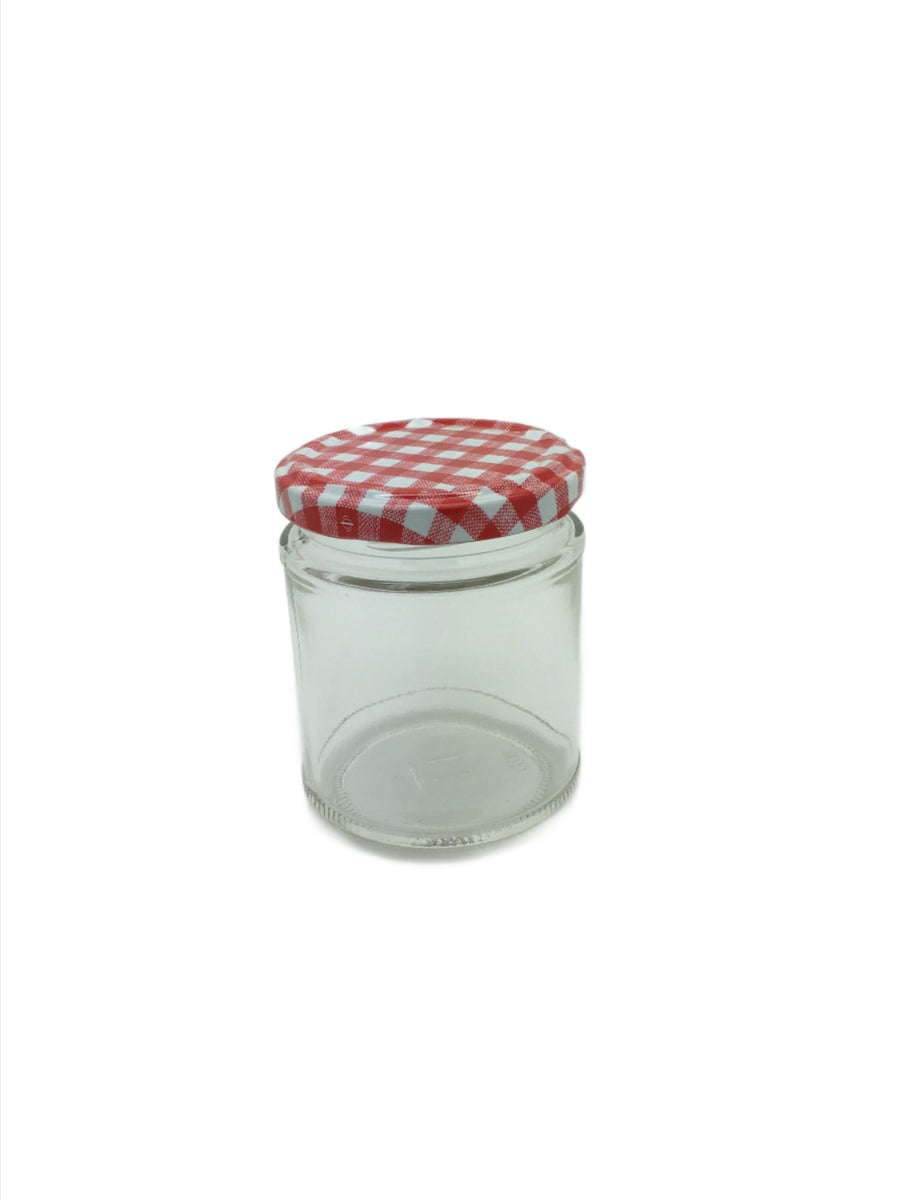 7oz (190ml) Panelled Round Jar with 63mm twist lid. – Glass Jars and ...
