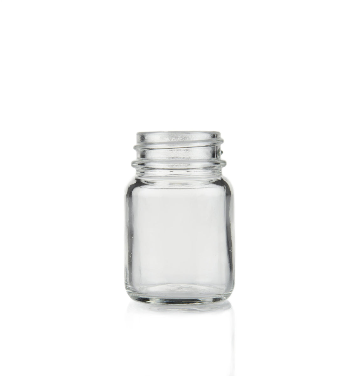 Clear Glass Powder Jar | 30ml | 33mm R3 Black Cap – Glass Jars and Bottles